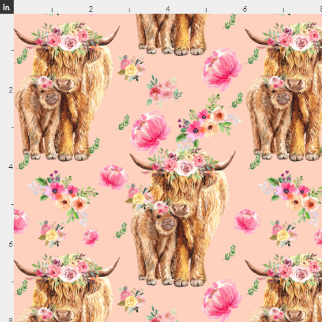 New! Highland Cow Blush pink Floral preorder – Paris Bebe Studio