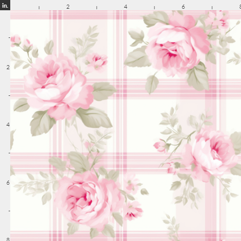 New! Pink Cottage Roses Plaid preorder – Paris Bebe Studio